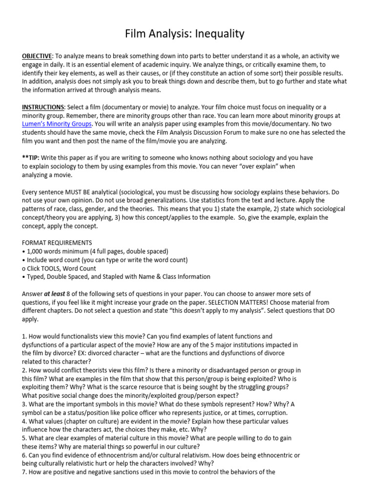 Film Analysis Inequality | PDF | Sociology | Analysis