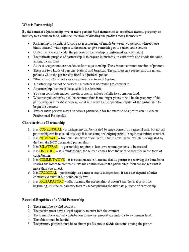 Business Law Partnership Pdf Partnership Limited Partnership