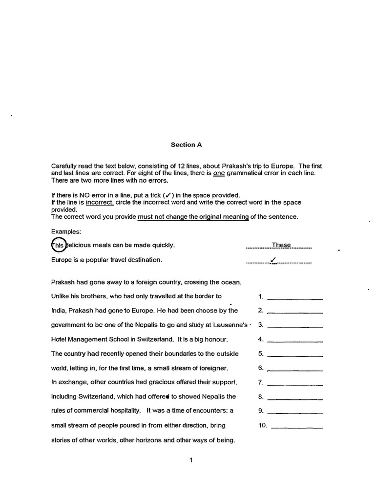 Secondary 1 English Language Paper 1 | PDF | Human Communication ...