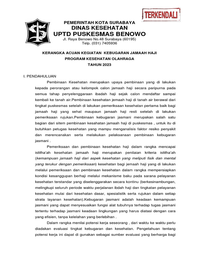 Kak Kebugaran Jamaah Haji 2023 | PDF | Pengembangan Diri | Kesehatan Holistik