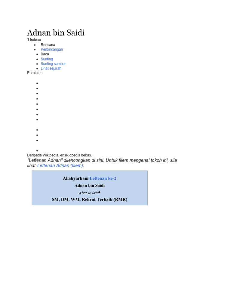 Adnan Bin Saidi | PDF