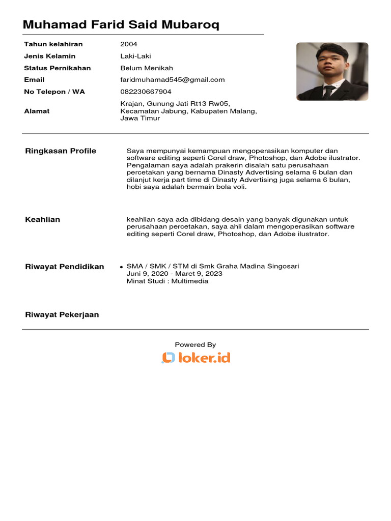 Contoh CV dan Resume untuk Fresh Graduate | PDF