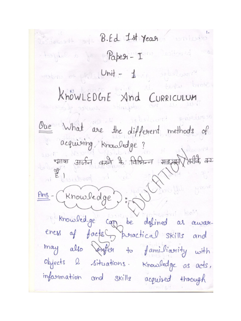 Knowledge and Curriculum English Medium New | PDF