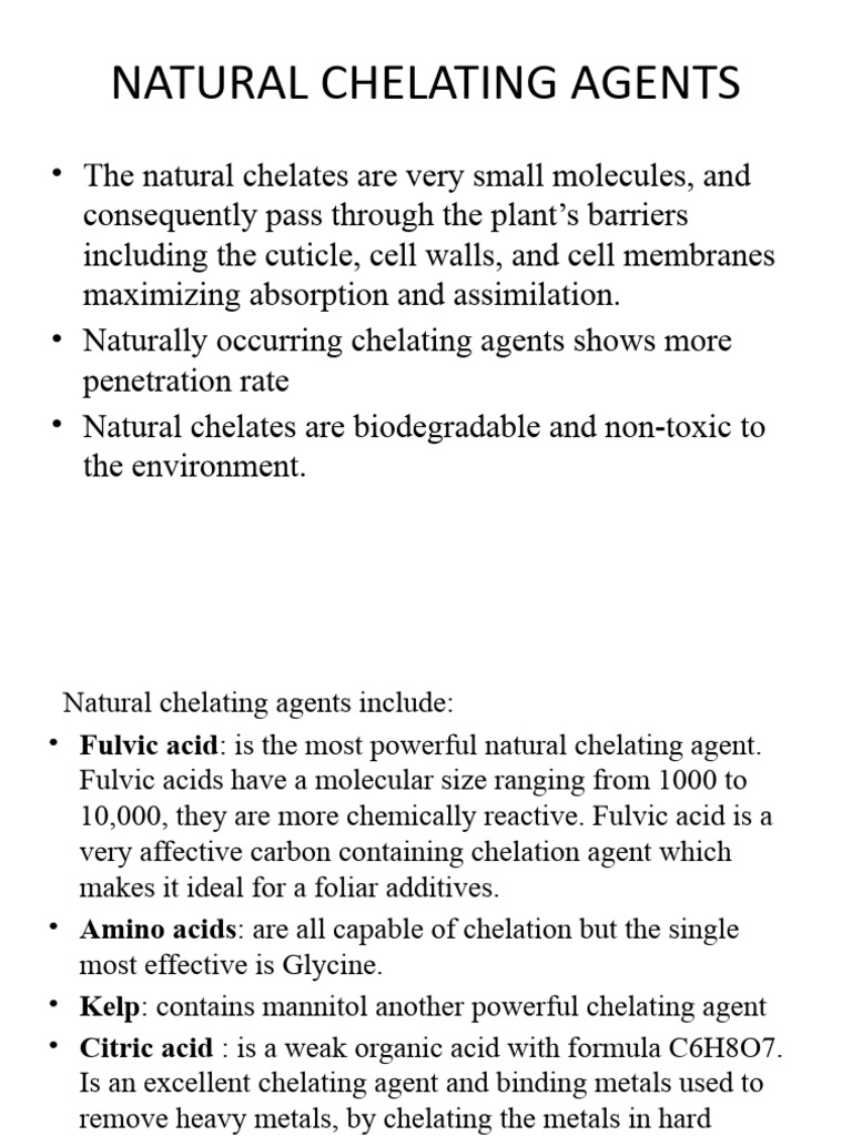 Natural Chelating Agents | PDF