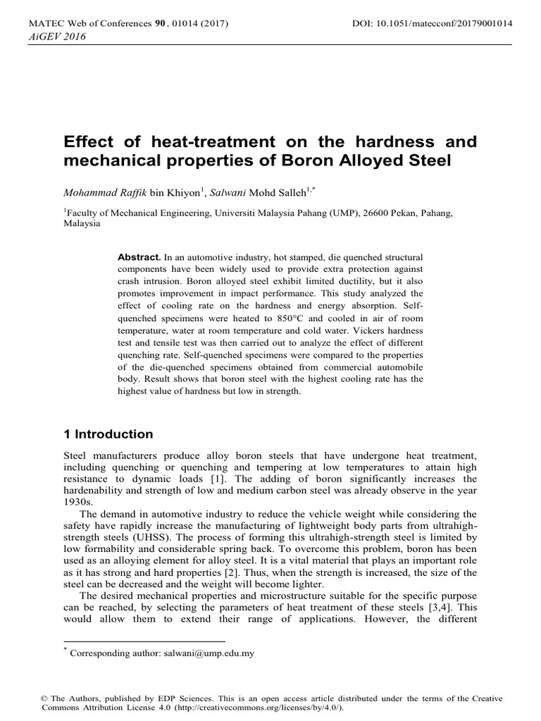 Effect of Quenching and Tempering Temperature On The Tensile Properties ... Effect of Quenching and Tempering Temperature On The Tensile Properties ...