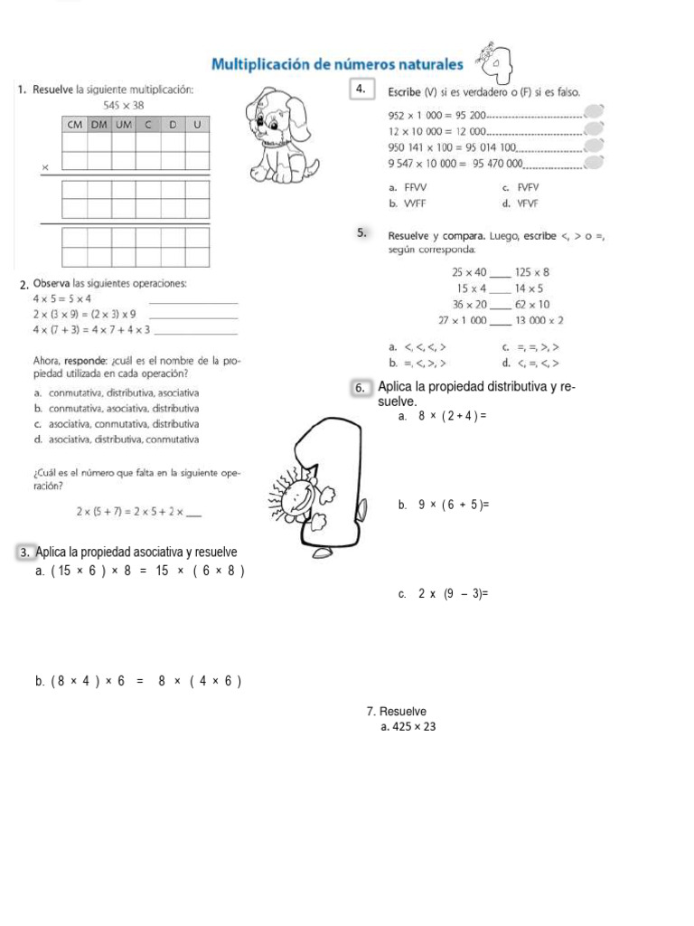 Multiplicacion 4 GRADO | PDF