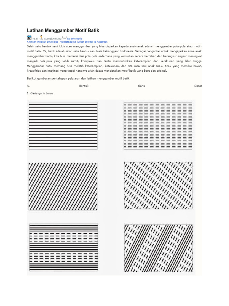 Latihan Menggambar Motif Batik Pdf