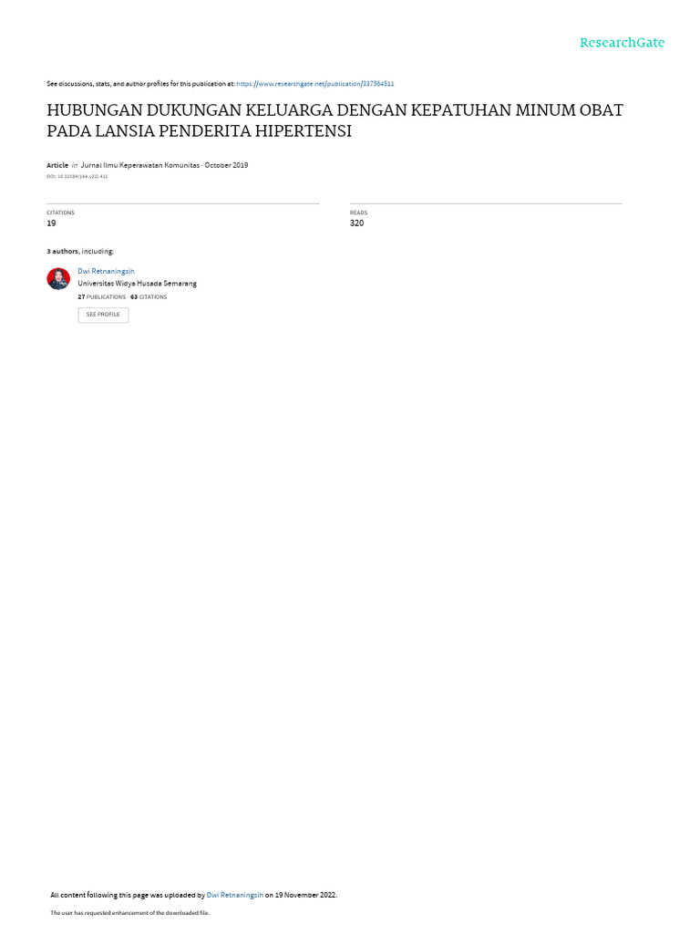 Hubungan Dukungan Keluarga Dengan Kepatuhan Minum | PDF