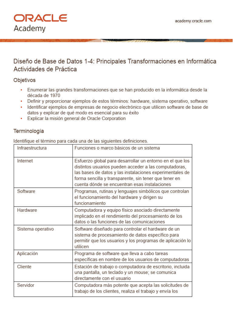 DD 1 4 Practice Esp | PDF | Hardware de la computadora | Software
