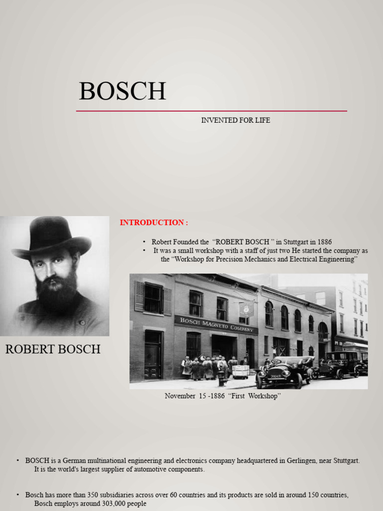 Bosch: Founded in 1886, Innovating Life | PDF