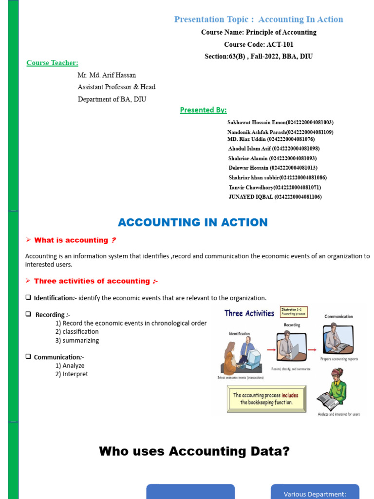 Chapter 1 Accounting in Action | PDF | Fair Value | Equity (Finance)