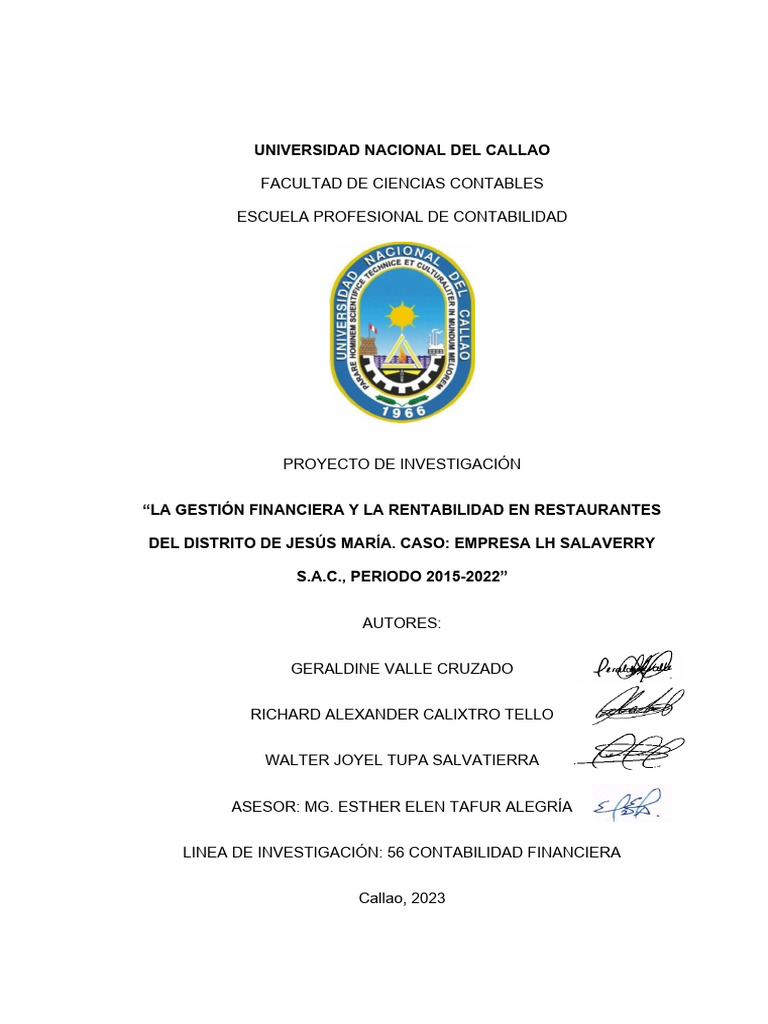 Proyecto Calixtro Tupa Valle | PDF | Business | Inversiones