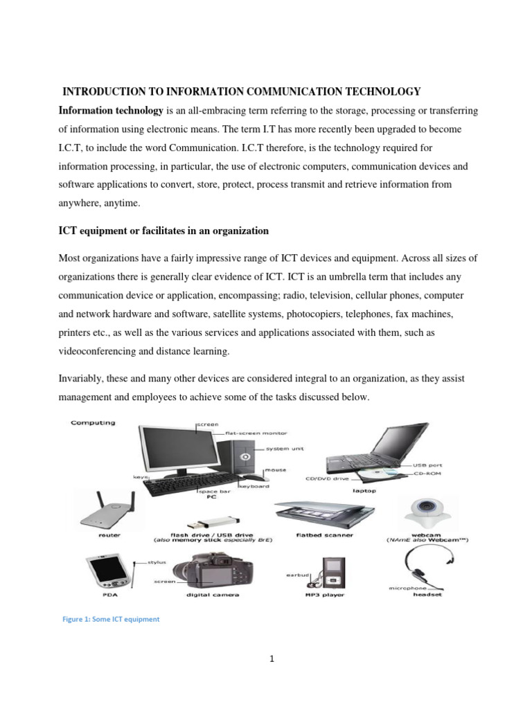 ICT Lesson 1 - Introduction To ICT | PDF | Computer Hardware | Internet ICT Lesson 1 - Introduction To ICT | PDF | Computer Hardware | Internet