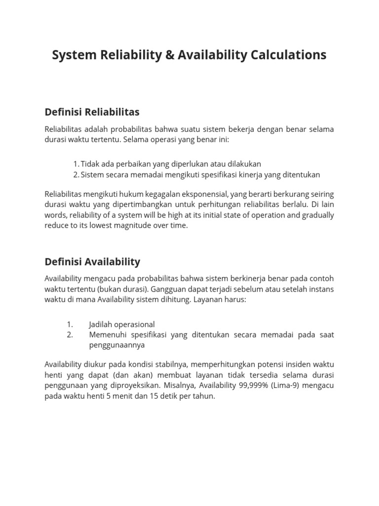 System Reliability CalculationIND | PDF
