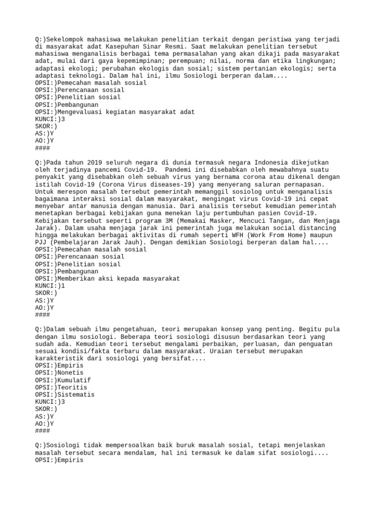 Format Input Soal | PDF