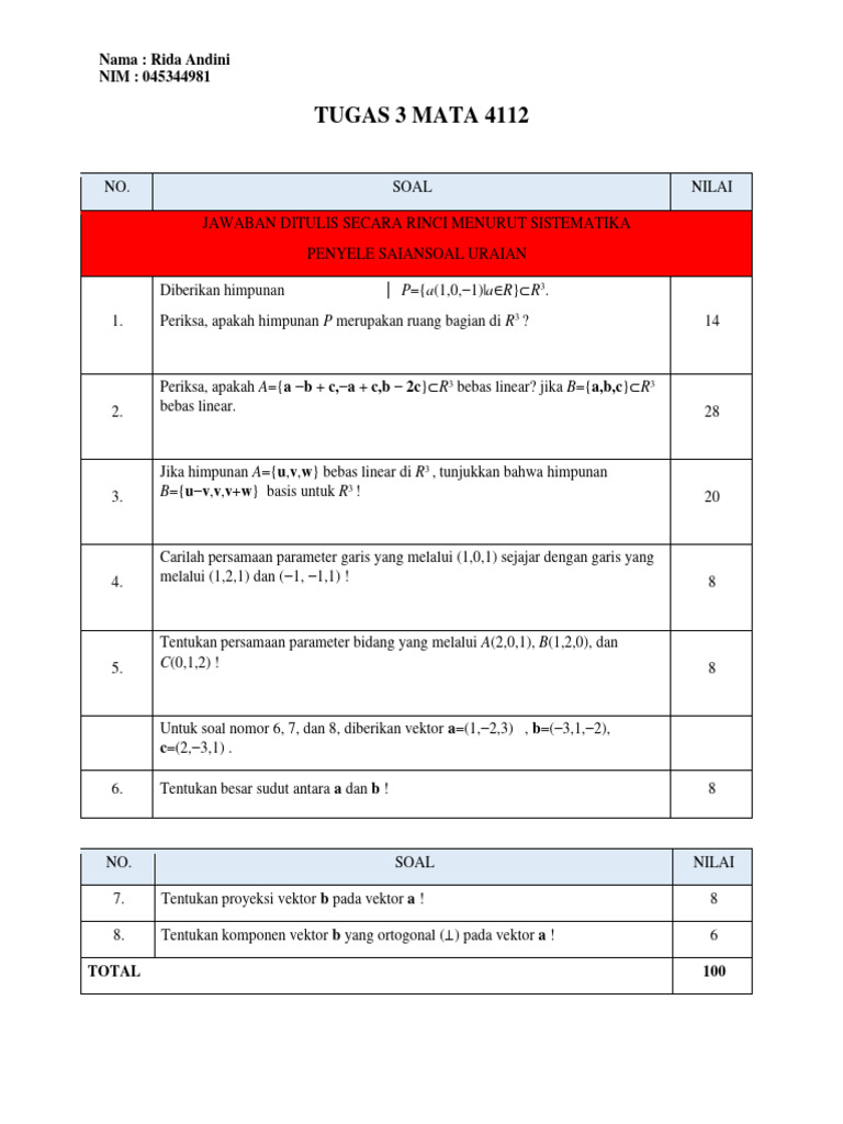 Tugas 3 Mata 4112 - Rida Andini | PDF