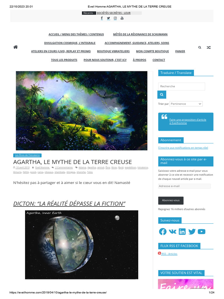 Eveil Homme AGARTHA, LE MYTHE DE LA TERRE CREUSE | PDF