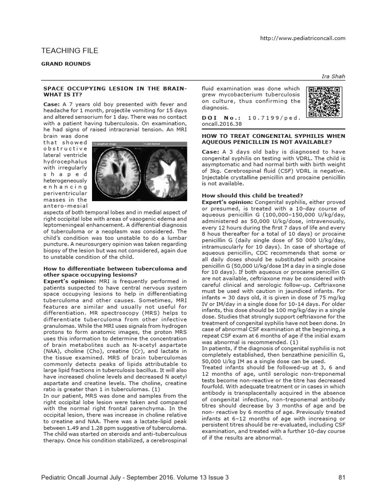 TBM HCP | PDF | Cerebrospinal Fluid | Clinical Medicine