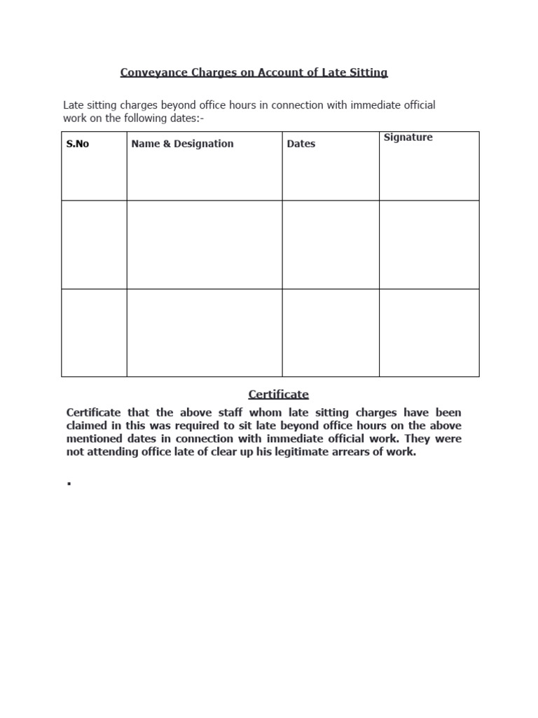 Late Sitting Charges Guidelines | PDF | Law