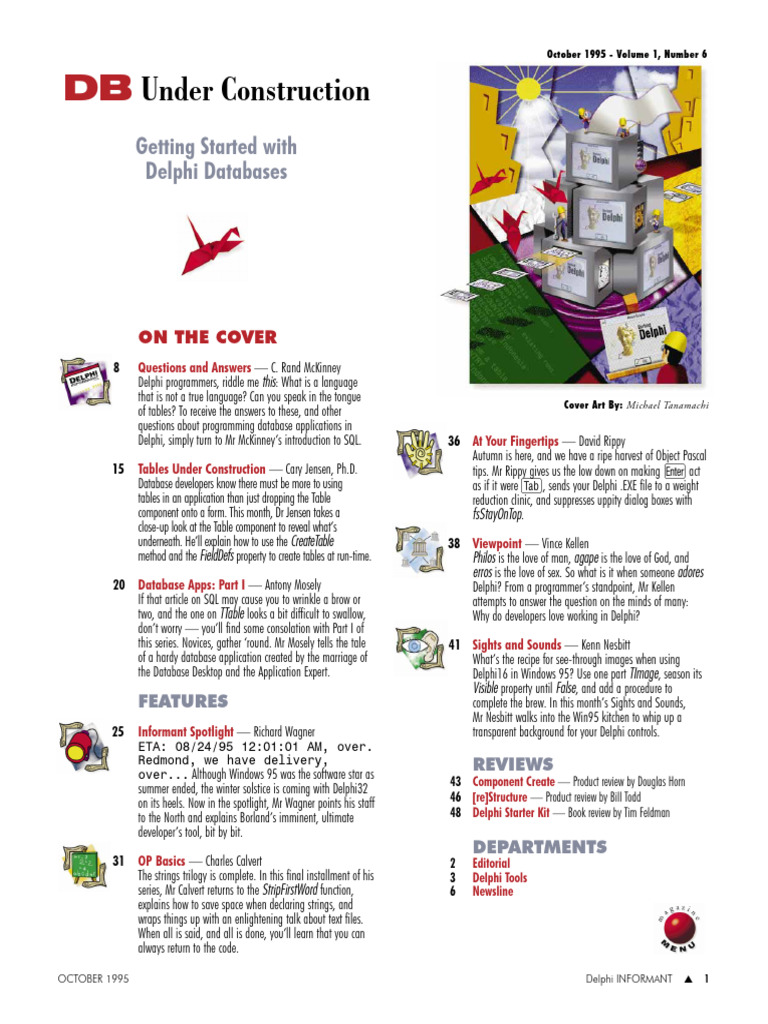 Under Construction: Getting Started With Delphi Databases | PDF | Sql | Databases