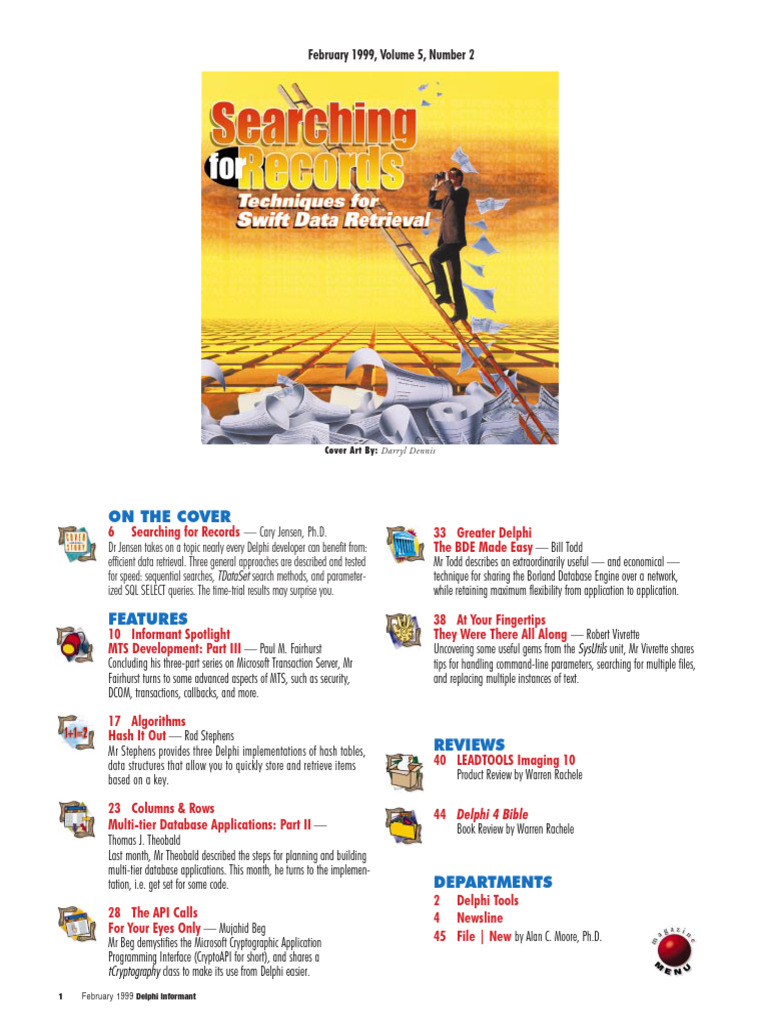 Delphi Informant 95 2001 | PDF | Component Object Model | Database Index Delphi Informant 95 2001 | PDF | Component Object Model | Database Index