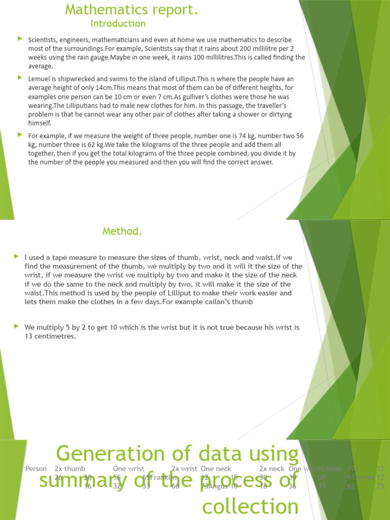 Maths Report Pdf