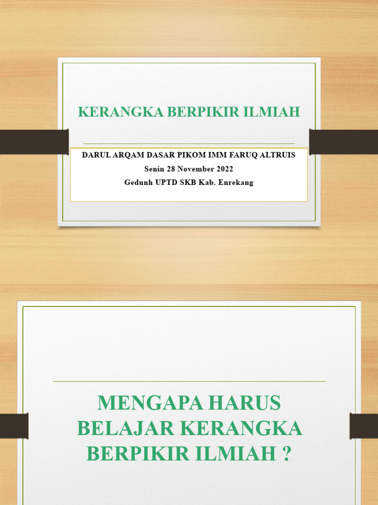 Kerangka Berpikir Ilmiah PPTX | PDF