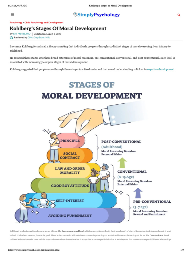 Kohlberg's Stages of Moral Development | PDF | Morality | Behavioural ...