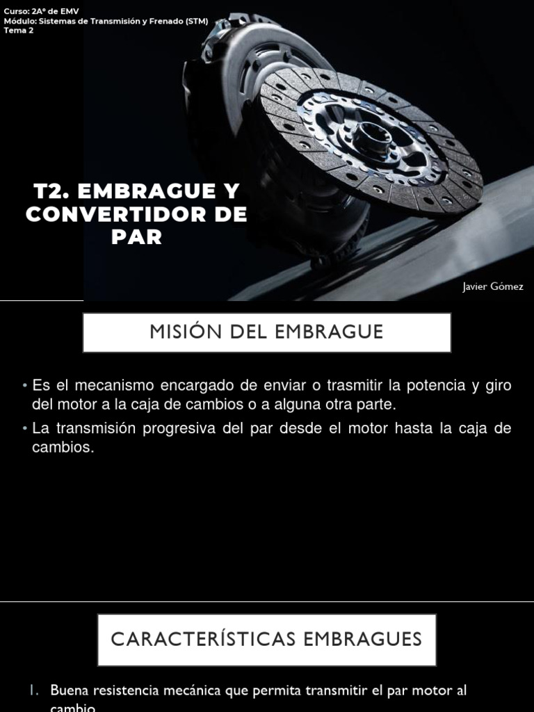 Embragues (TRABAJO) | PDF | Embrague | Transmisión automática