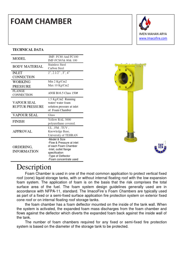 Foam Chamber for Fire Protection Systems | PDF | Pipe (Fluid Conveyance ...