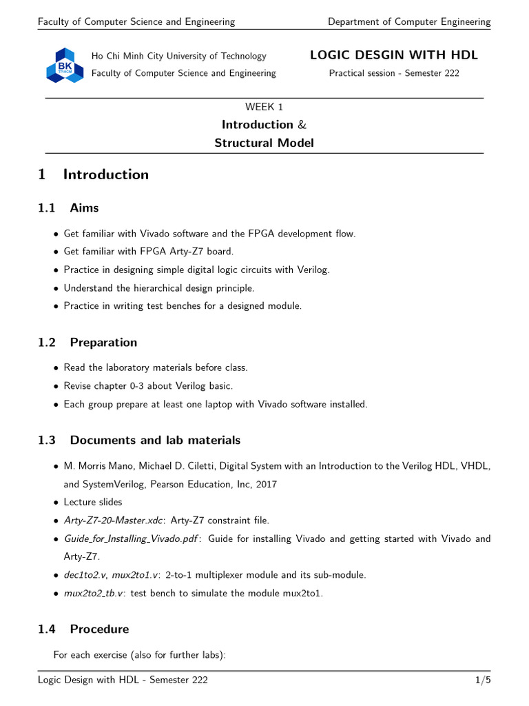 Lab 1 Pdf Hardware Description Language Logic Synthesis 6771