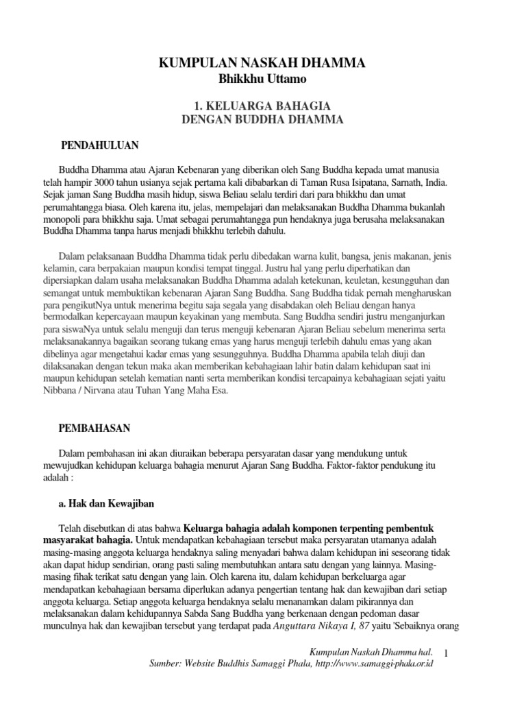 Bhikkhu Uttamo-Kumpulan Naskah Dhamma | PDF
