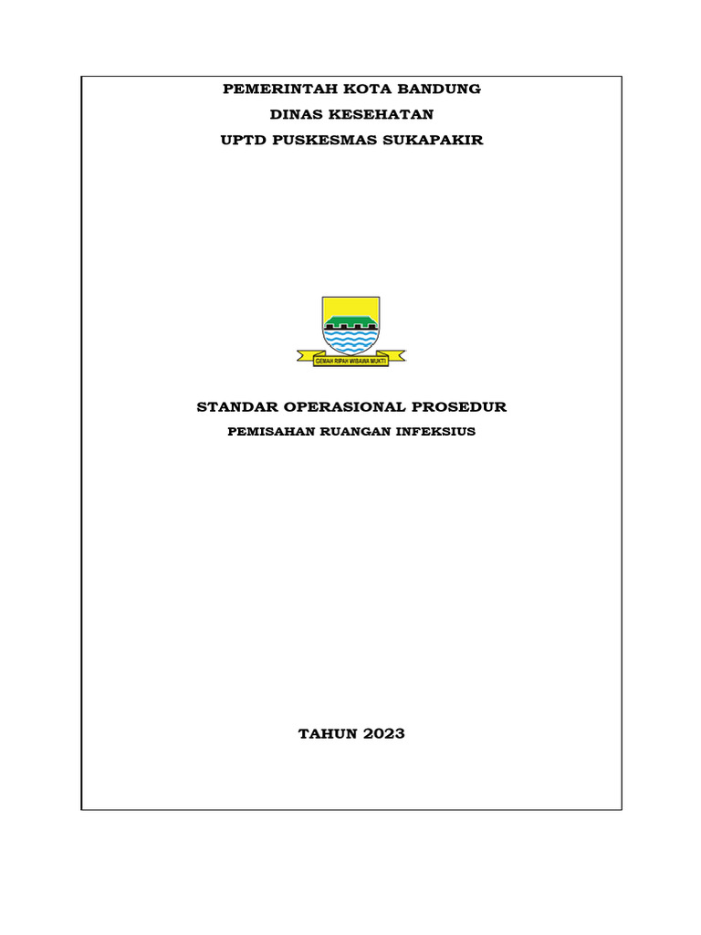 SOP Ruang Infeksius Puskesmas | PDF