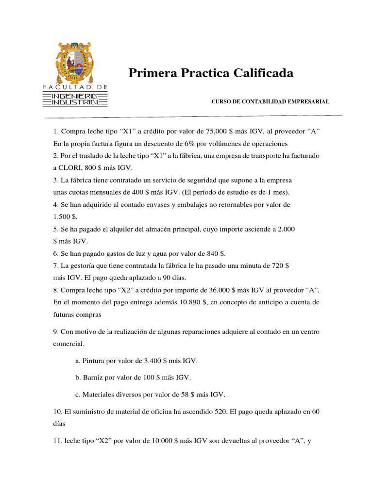 Primera Practica Calificada 26.10.22 | PDF