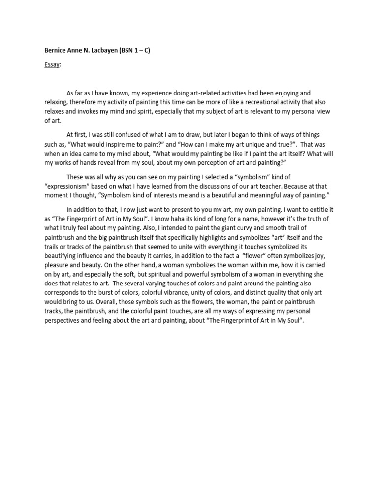 Reflection Essay From My Artwork | PDF | Religion & Spirituality | Poetry