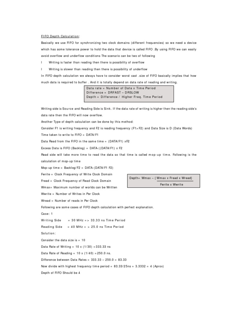 FIFODepth Calculation | PDF | Frequency | Hertz