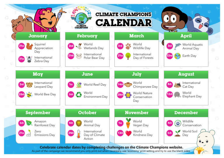Climate Champions Event Calendar | PDF | Global Environmental Issues ...