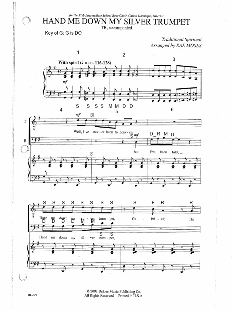 Hand Me Down My Silver Trumpet | PDF