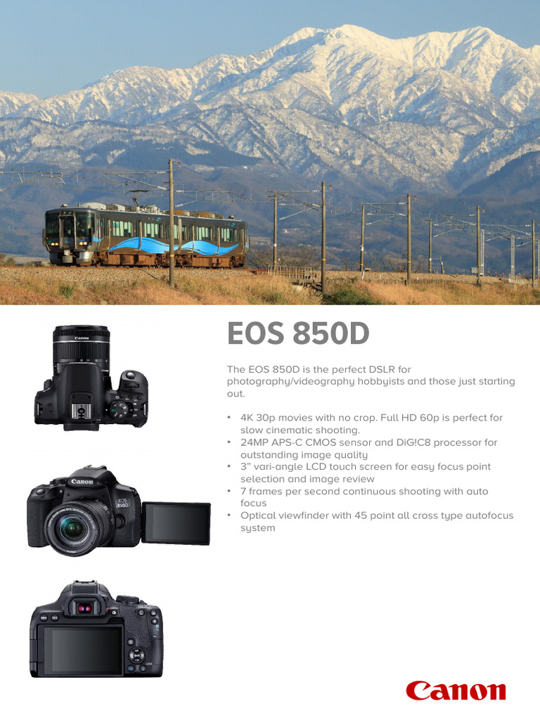 EOS 850D Tech Sheet | PDF | Autofocus | Exposure (Photography)