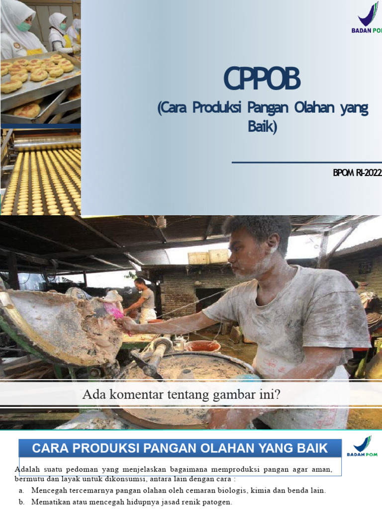 Cara Produksi Pangan Olahan Yang Baik (CPPOB) - Teori | PDF