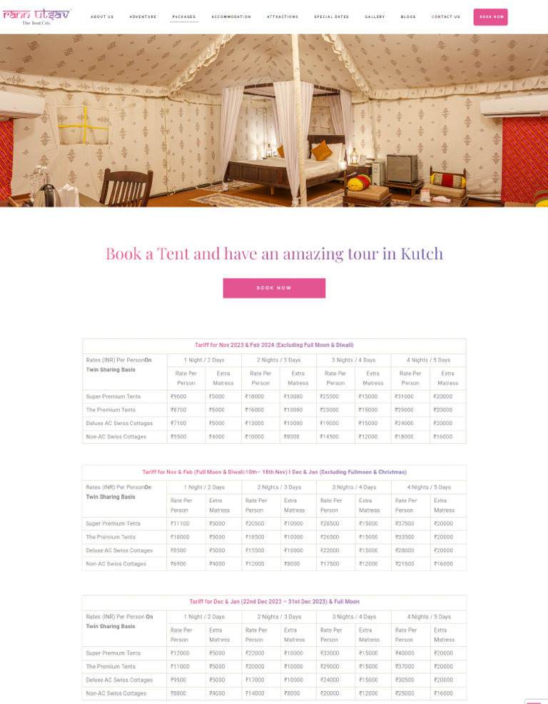 Kutch Rann Utsav Tent Price | PDF