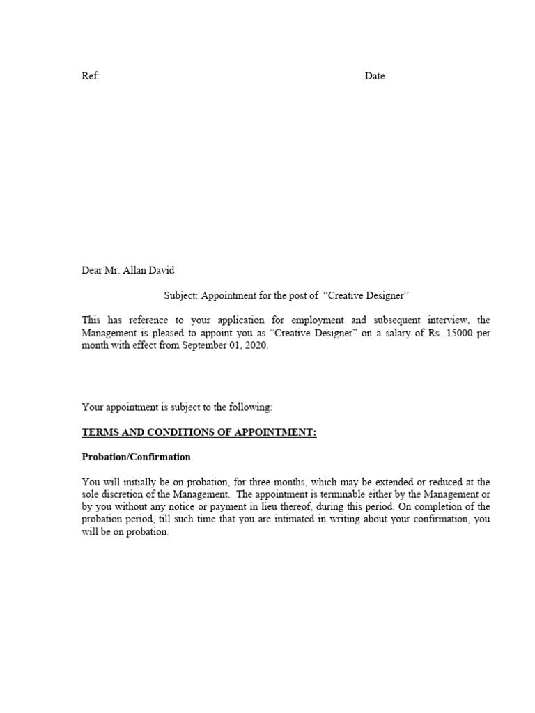 The BM Appointment Letter | PDF
