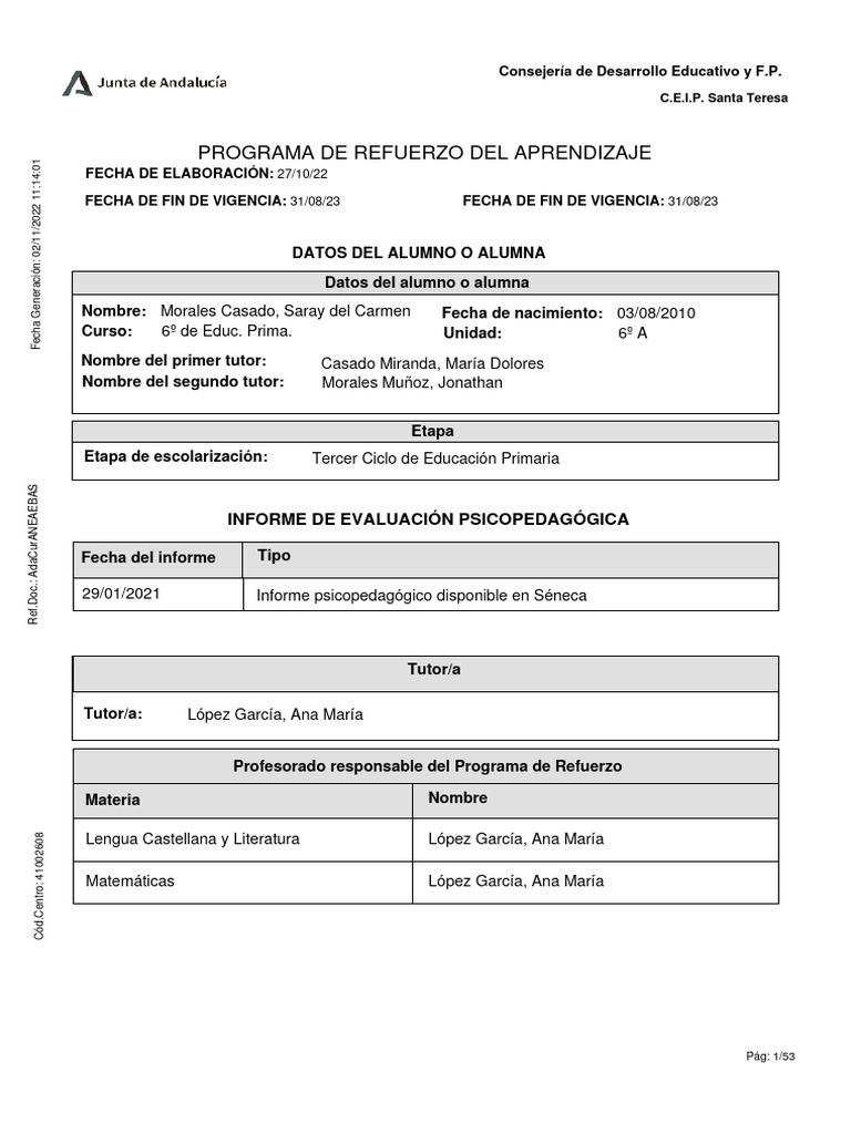 Programas de Refuerzo ANEAE Basica | PDF | Comunicación | Educación primaria