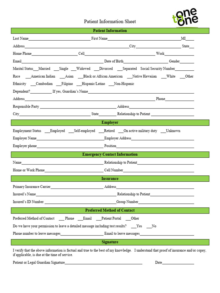 Patient Information Sheet | PDF | Informed Consent | Medical Diagnosis