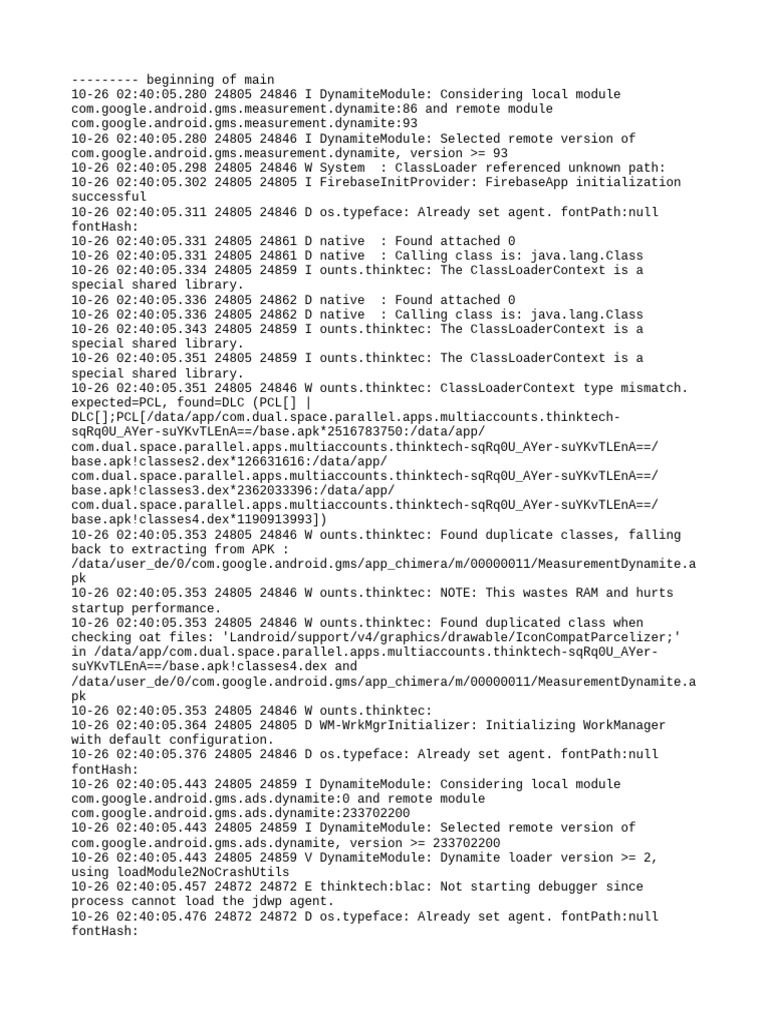 Com - Dual.space - Parallel.apps - Multiaccounts.thinktech Logcat | PDF | Booting | Computer ...