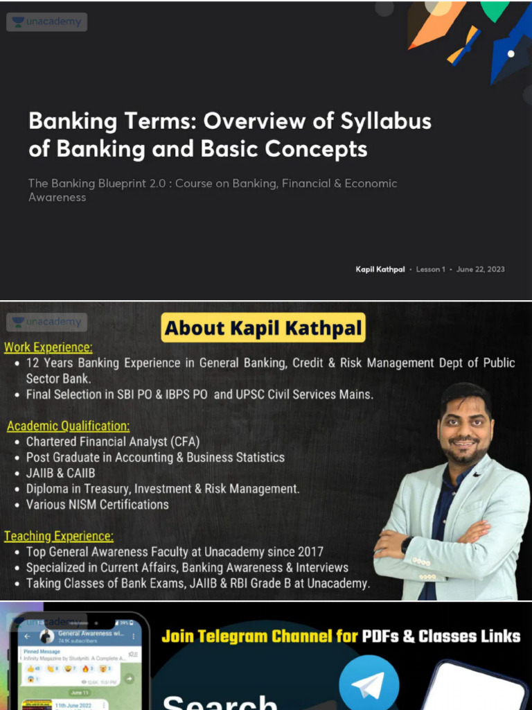 Banking Terms Overview of Syllabus of Banking and Basic Concepts No ...