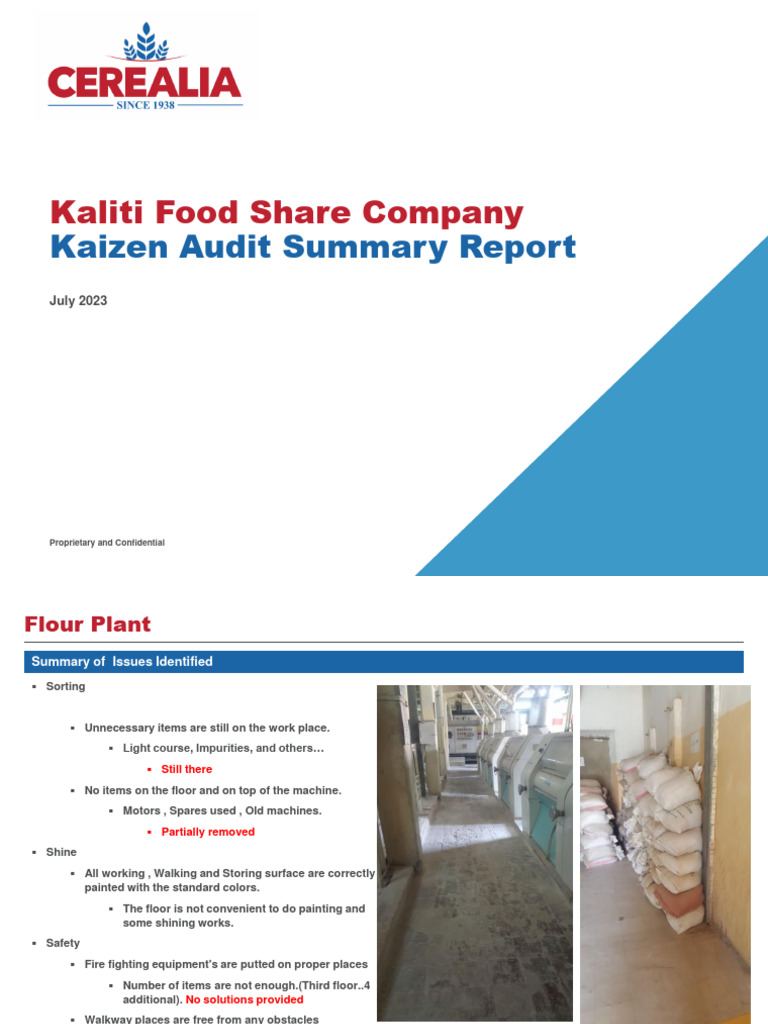 Kaizen Audit Summary: Kaliti Food Share | PDF