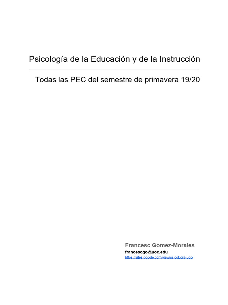 Pecs-UOC - Educación e Instrucción | PDF