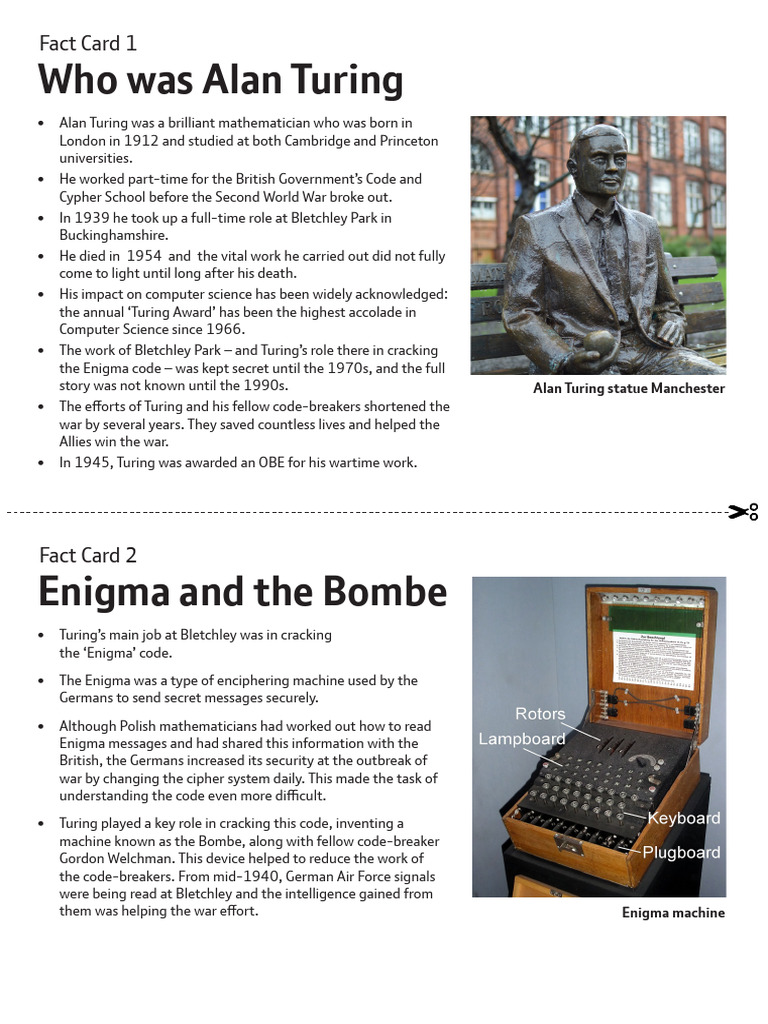 Code Cracking Key Facts Cards | PDF | Alan Turing | Bletchley Park Code Cracking Key Facts Cards | PDF | Alan Turing | Bletchley Park