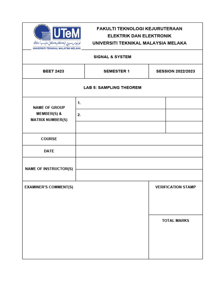 Lab 5 - Sampling Theorem | PDF | Sampling (Signal Processing) | Telecommunications